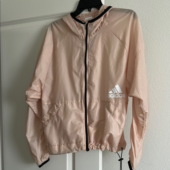 adidas | Jackets & Coats | Adidas Light Pink Hooded Jacket | Poshmark